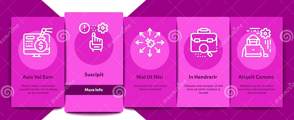 Pentesting Software Onboarding Elements Icons Set Vector Stock Vector ...