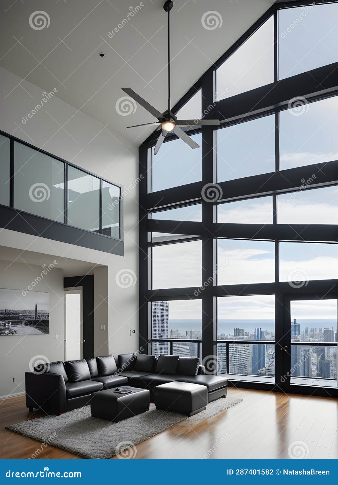Penthouse Interior: Ultra Realistic Medium Shot Hyper Stock Photo - Image of refined ...