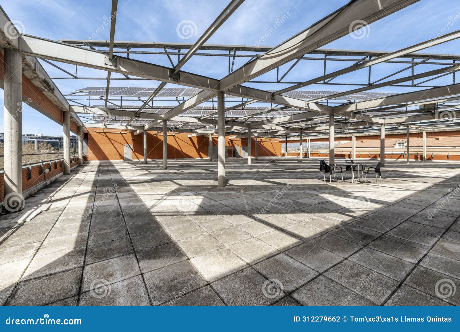 Penthouse of an Office Building with a Large Terrace with a Metal ...