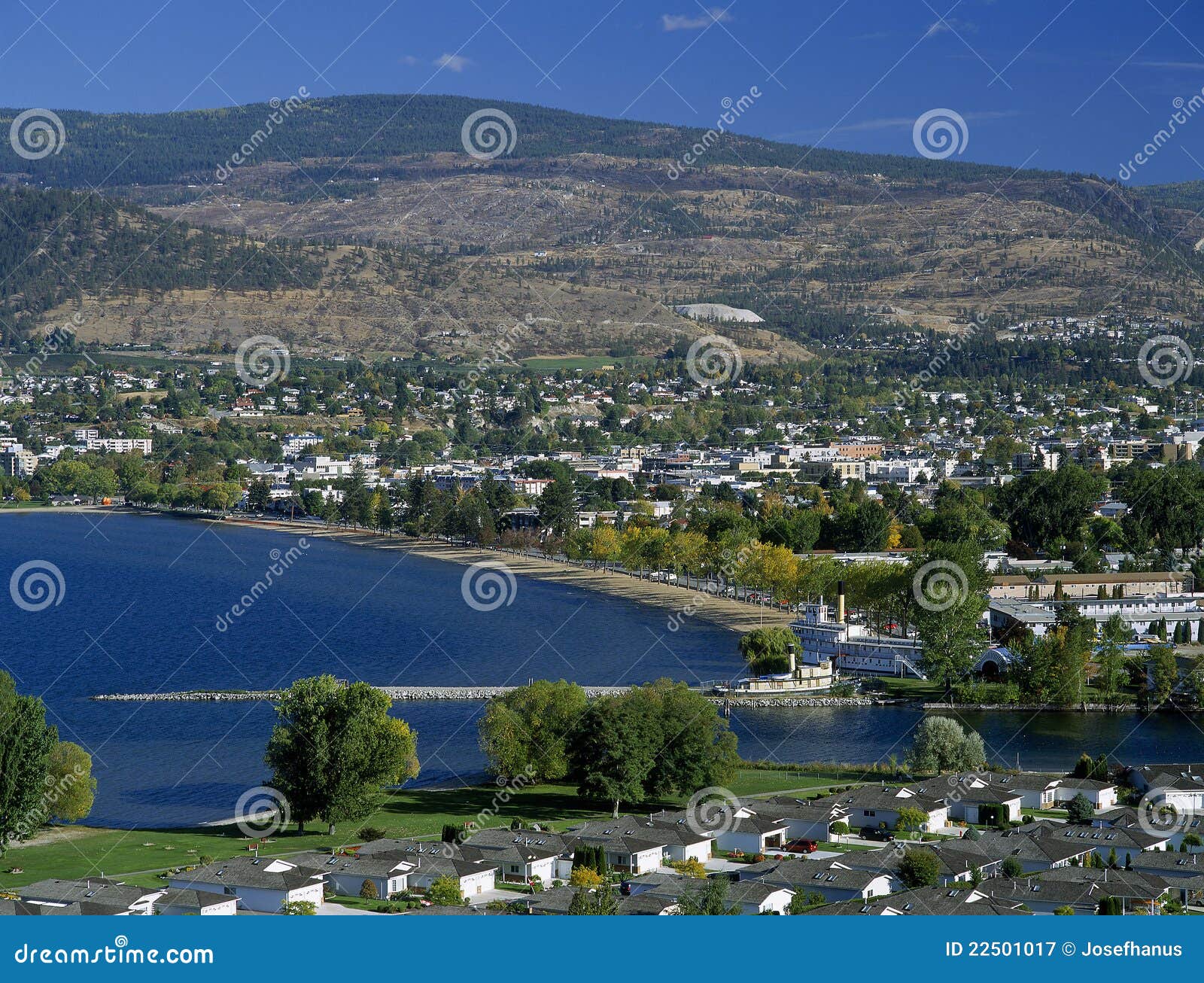 Penticton in Okanagan stock image. Image of boats, forest - 22501017