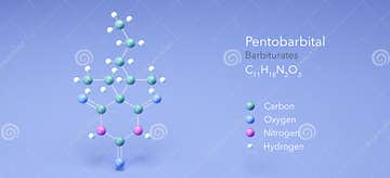 Pentobarbital Molecule, Molecular Structures, Pentobarbitone, 3d Model ...