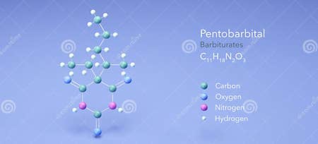 Pentobarbital Molecule, Molecular Structures, Pentobarbitone, 3d Model ...