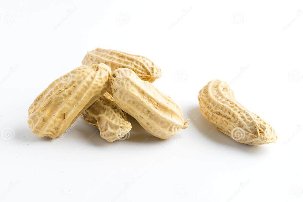 Penuts on a White Background Stock Image - Image of white, healthy ...