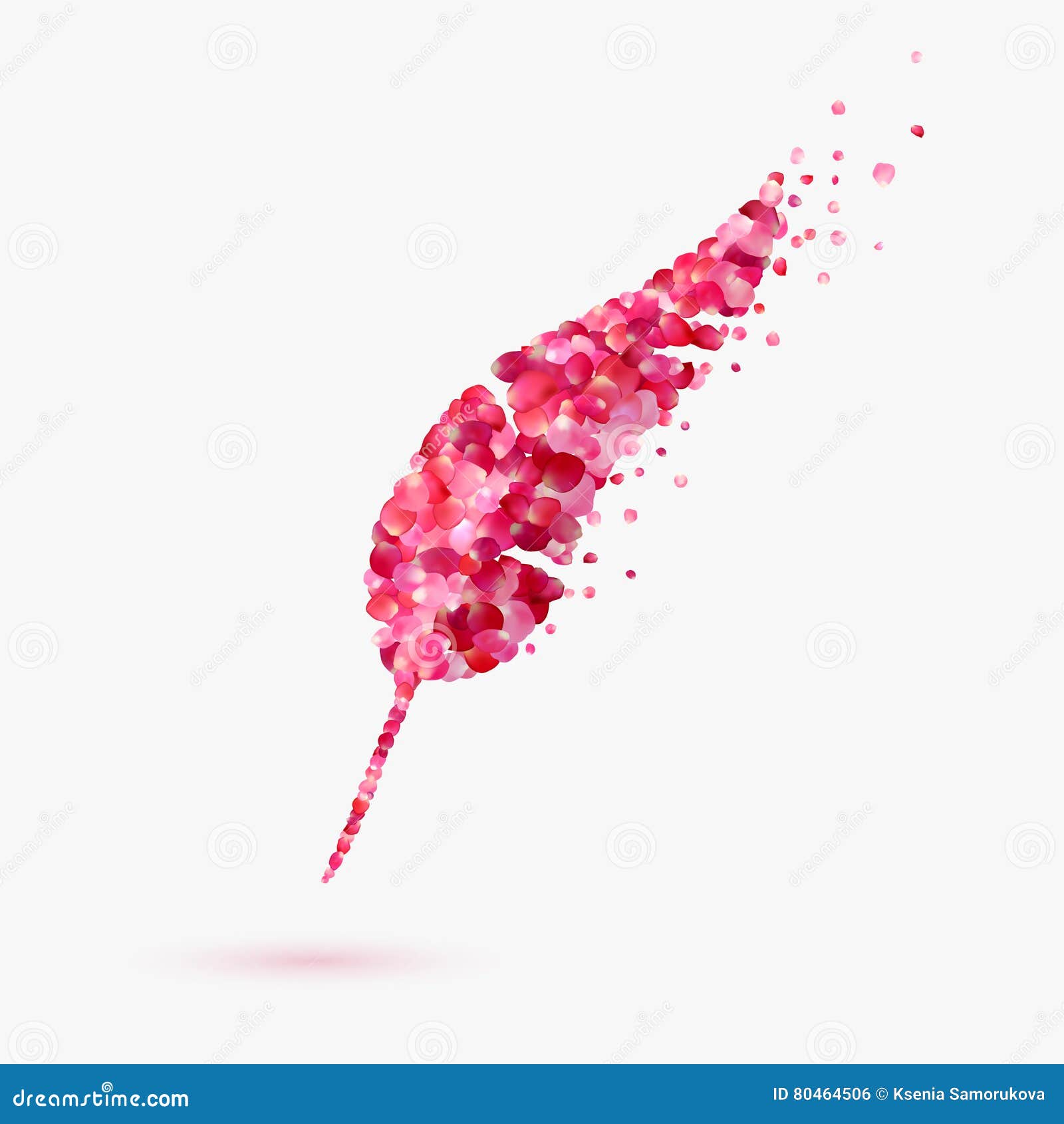 Penveer Roze Nam Bloemblaadjes 01 Toe Vector Illustratie - Illustration ...