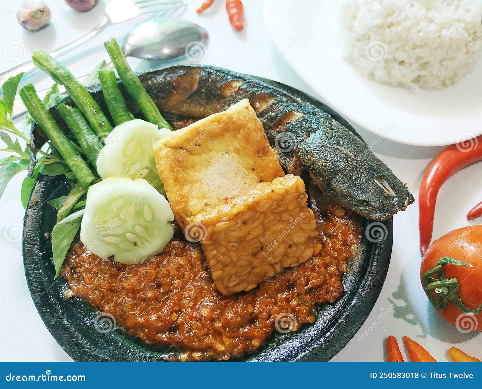 Penyetan indonesia food foto de archivo. Imagen de desayuno - 250583018