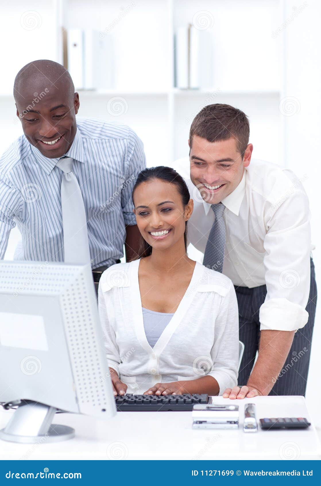 Peolpe working in a office stock image. Image of attractive - 11271699