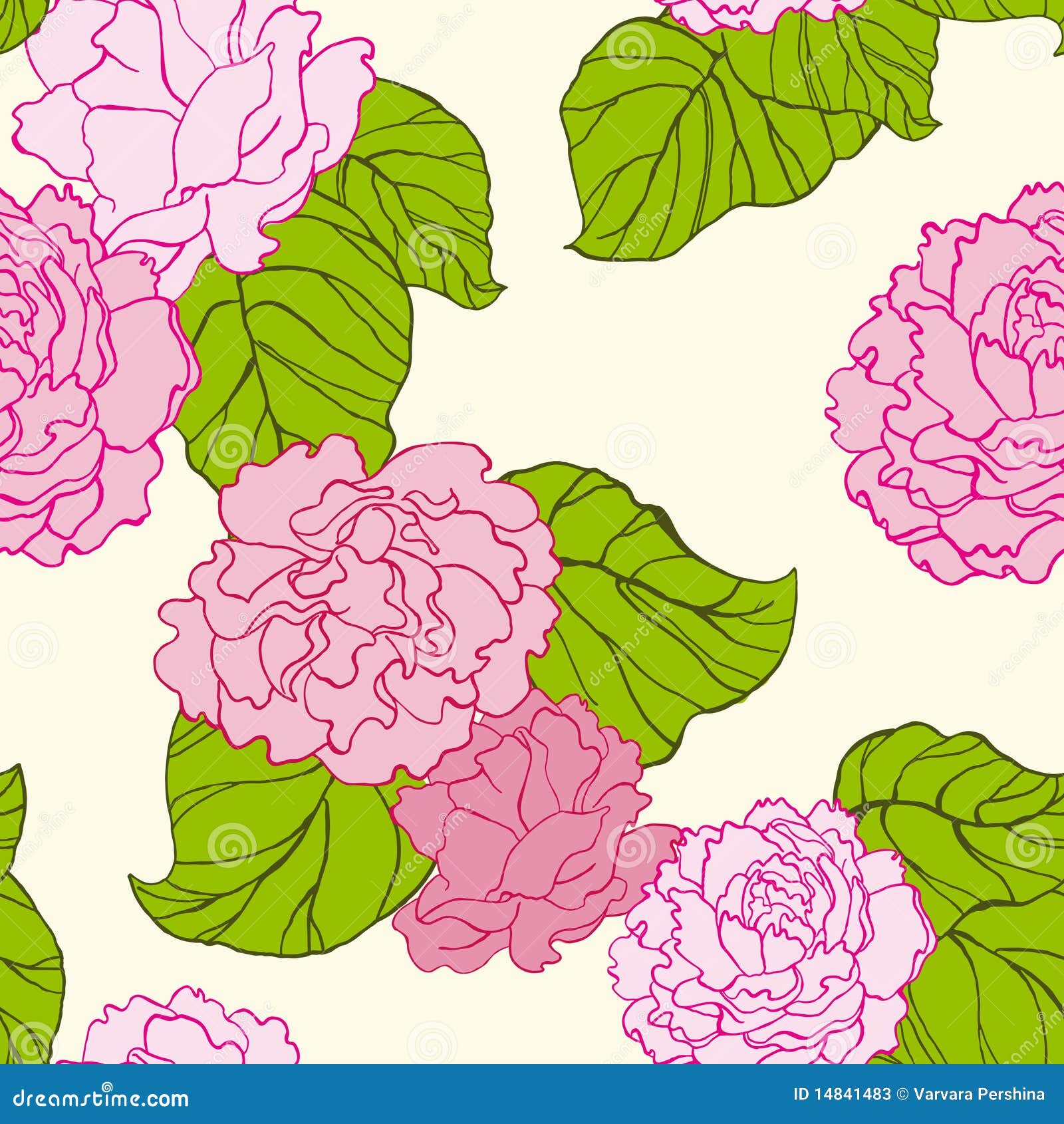 Peonies pattern stock vector. Illustration of drawing - 14841483