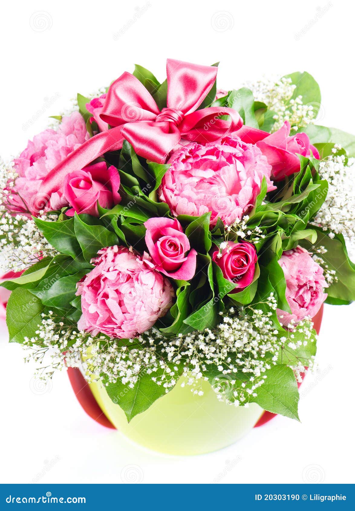 Peonies and roses stock photo. Image of congratulations - 20303190