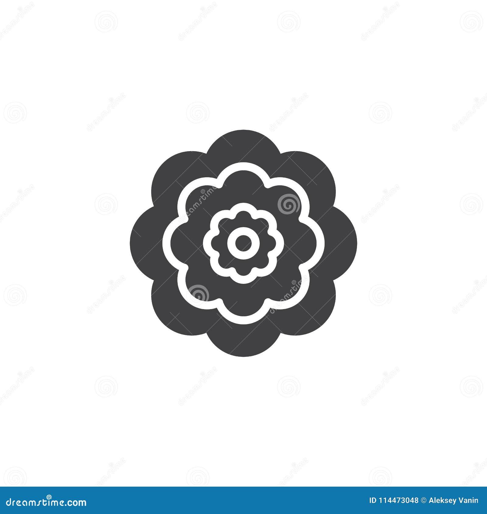 Peony flowers vector icon stock vector. Illustration of botany - 114473048
