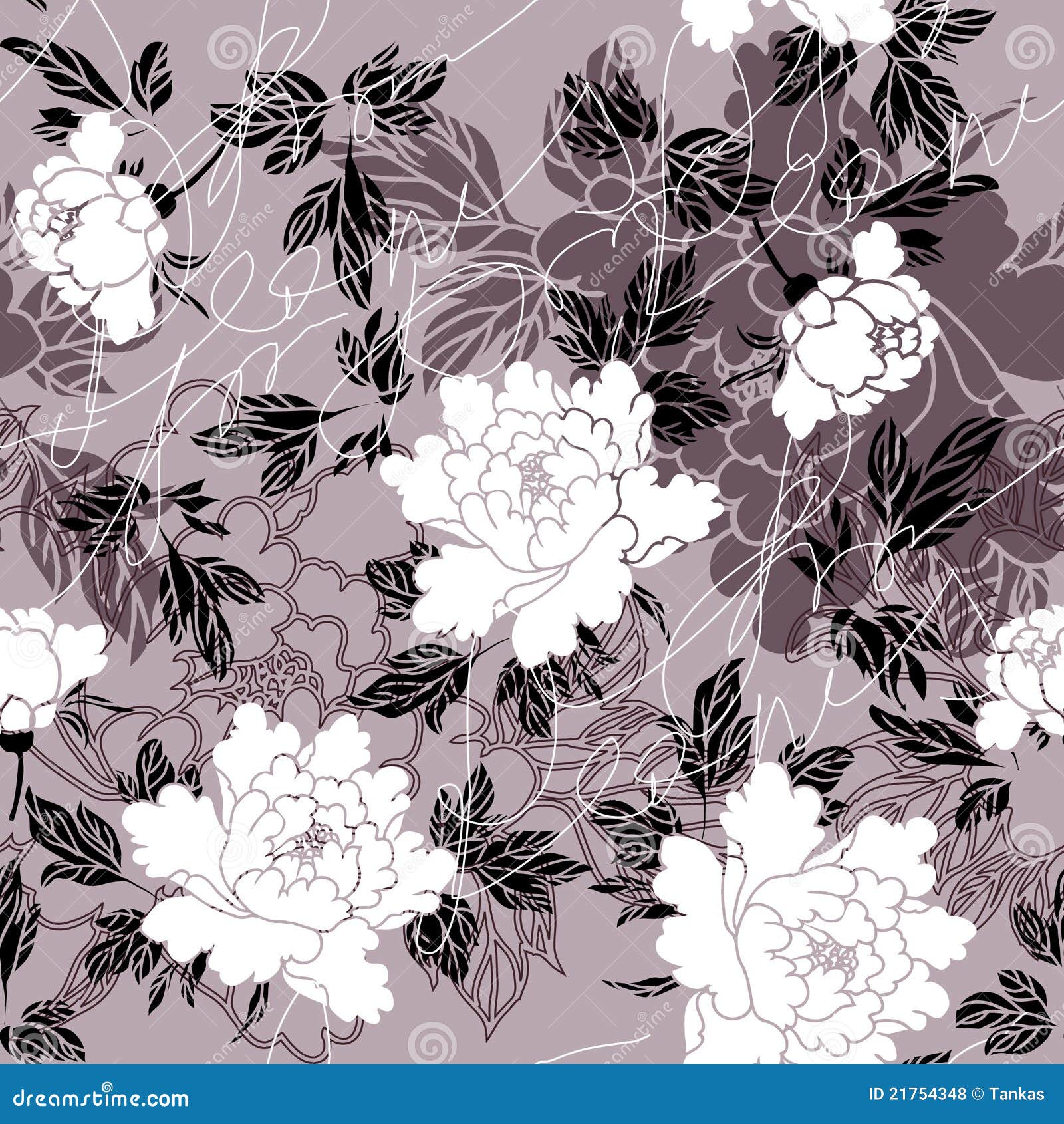 Peony pattern stock vector. Illustration of background - 21754348