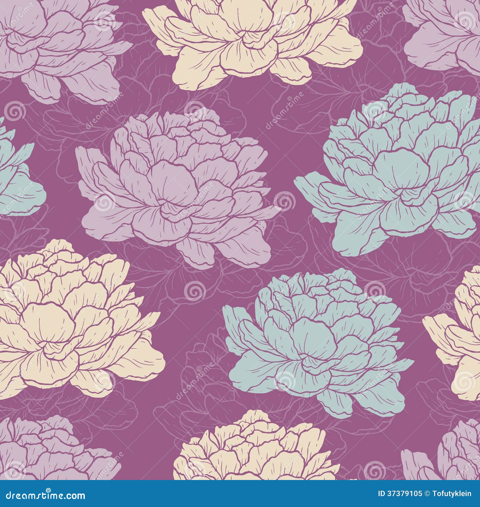 Peony pattern stock vector. Illustration of botanical - 37379105