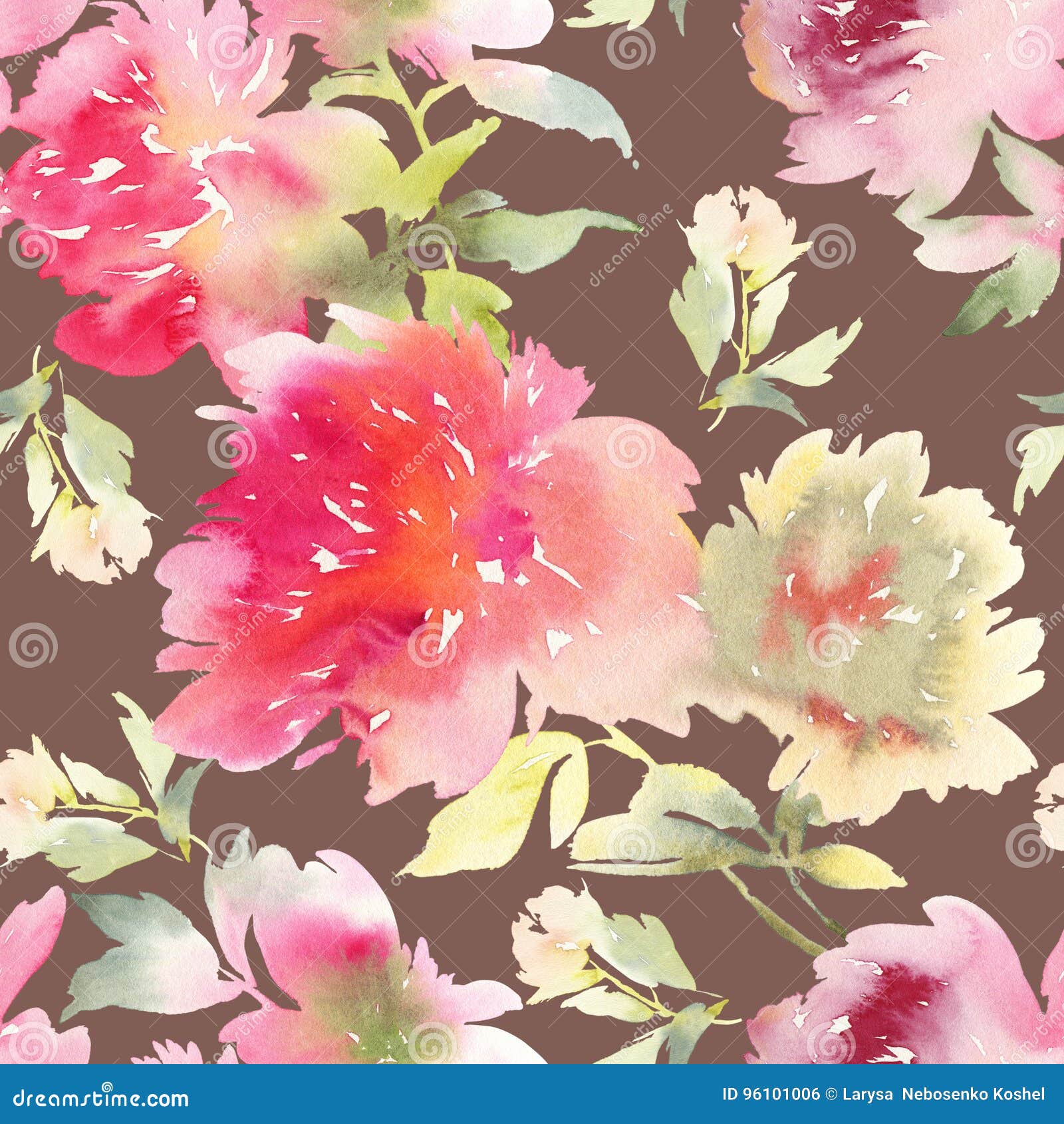 Peony seamless pattern stock illustration. Illustration of botanical ...