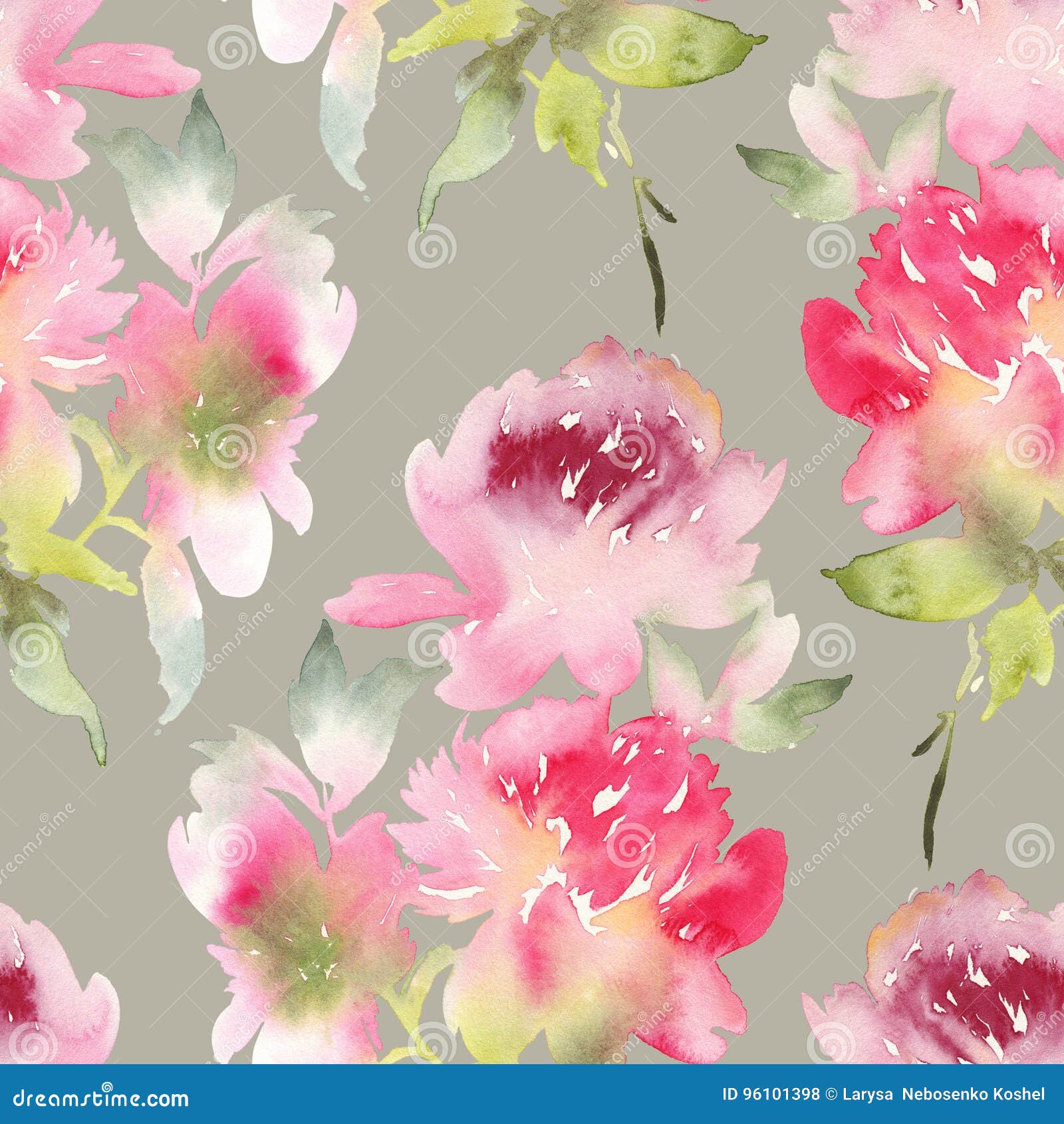 Peony seamless pattern stock illustration. Illustration of painting ...