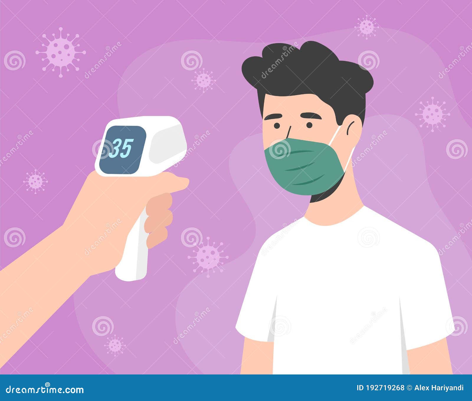 Check Body Temperature Vector Illustration | CartoonDealer.com #175244534