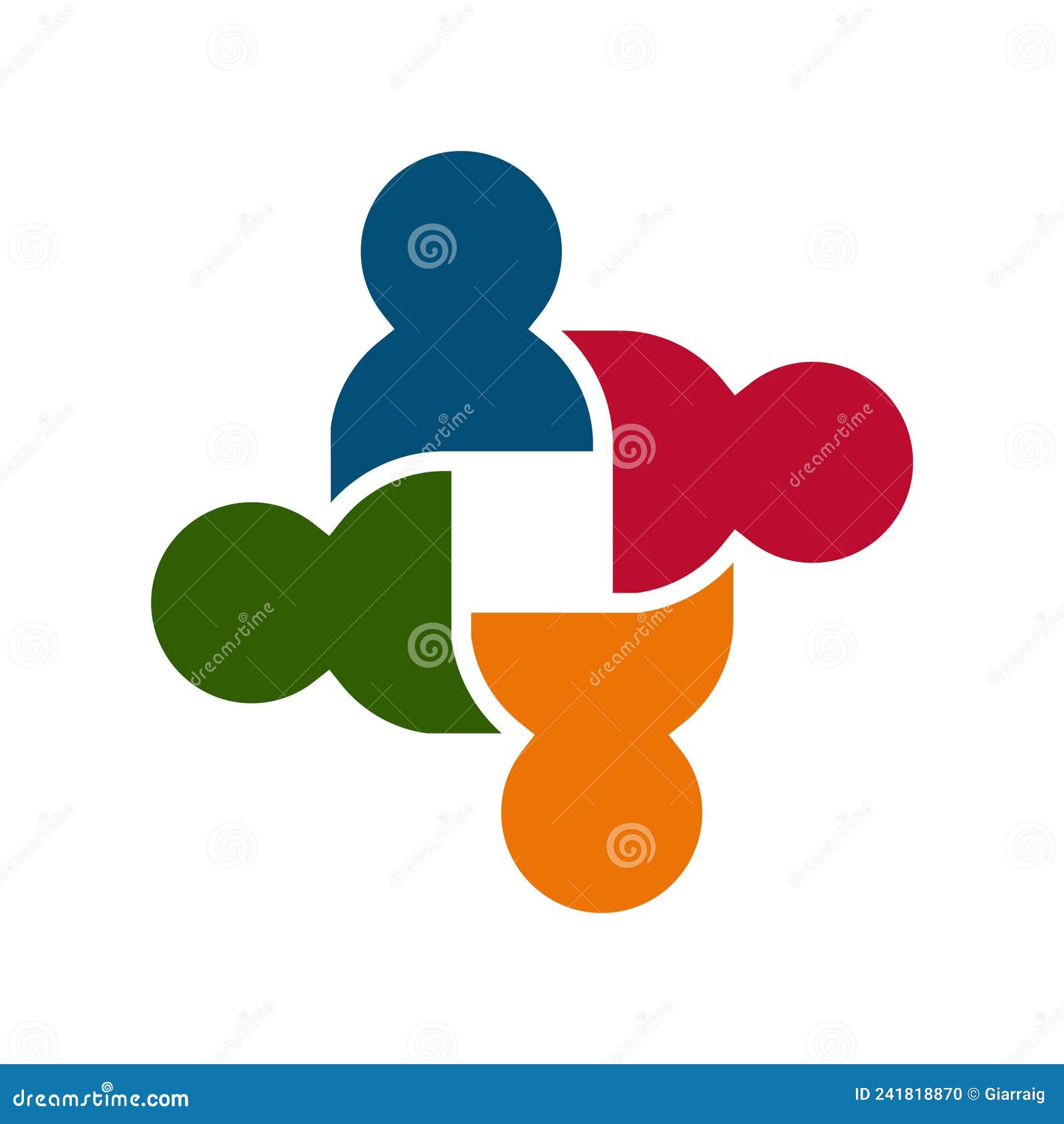 Four People Connected. Very Suitable in Various Business Purposes, Also ...