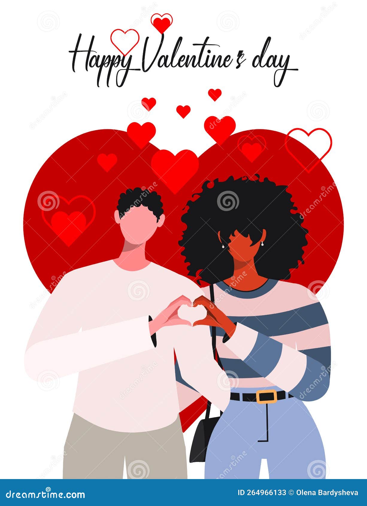 Modern Man and Woman Celebrate Valentine S Day. Stock Vector ...