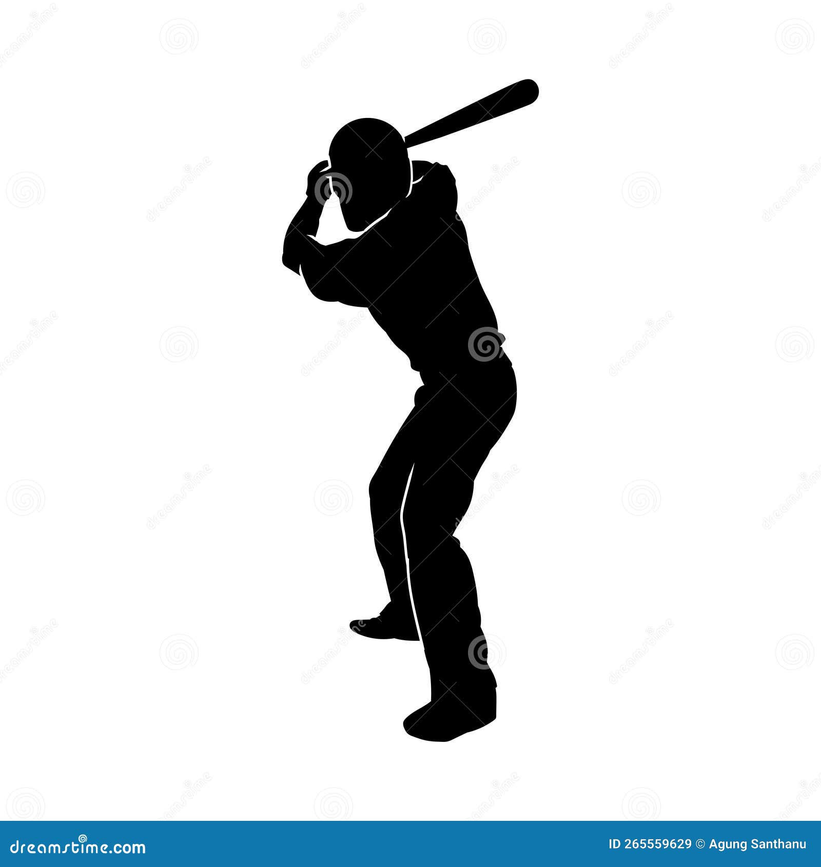 Silhouette of a Male Baseball Batter Beating with His Stick. Stock ...