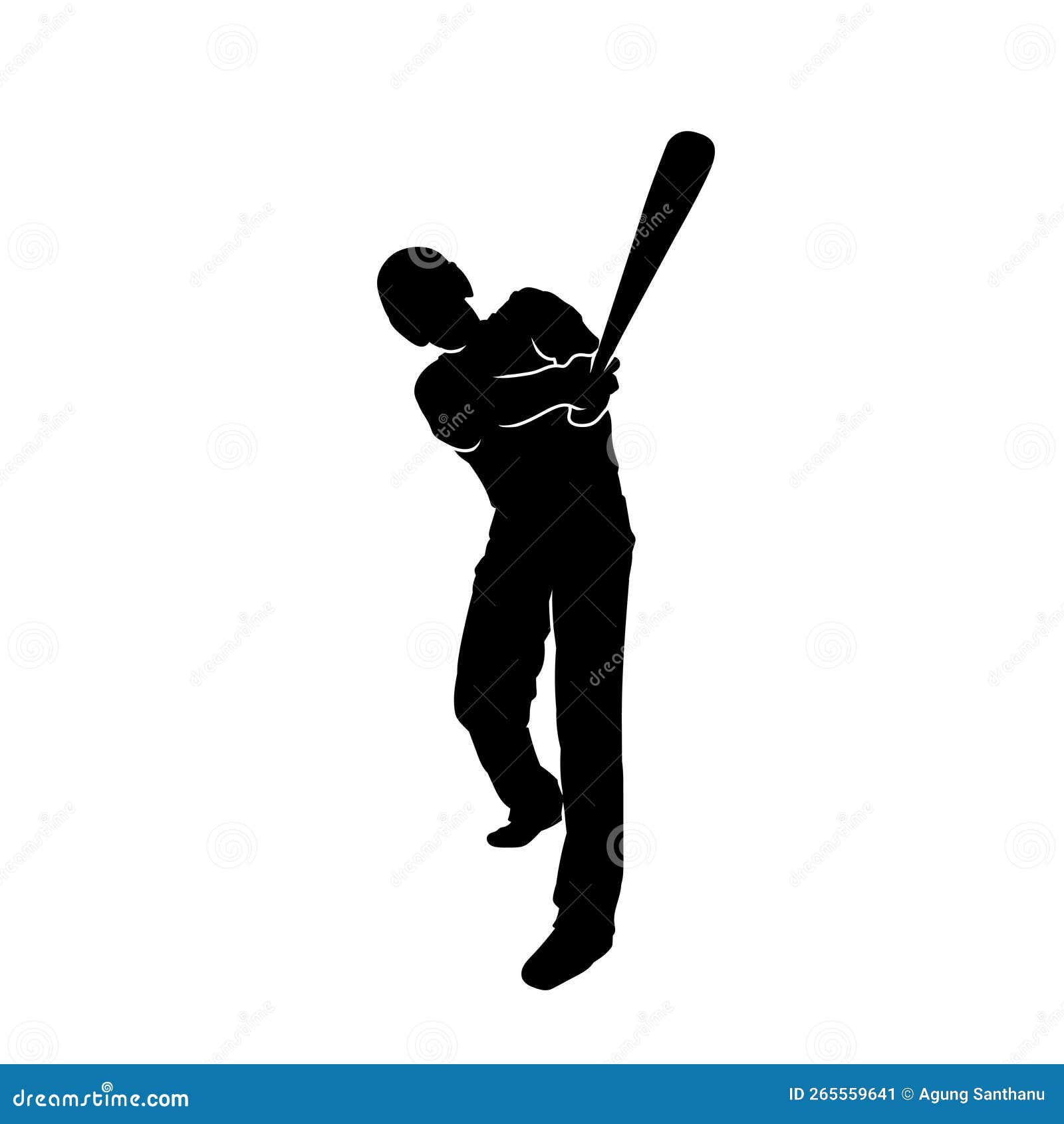 Silhouette of a Male Baseball Batter Beating with His Stick. Stock ...