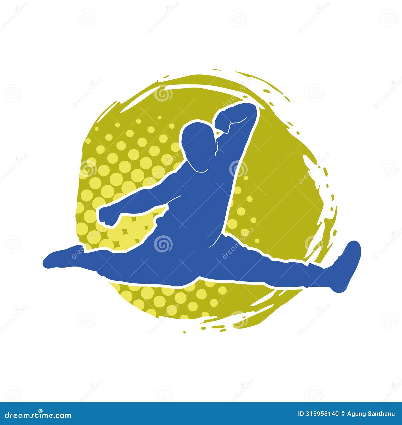 Silhouette of a Male Model Doing Martial Art Kick Pose. Stock Vector ...