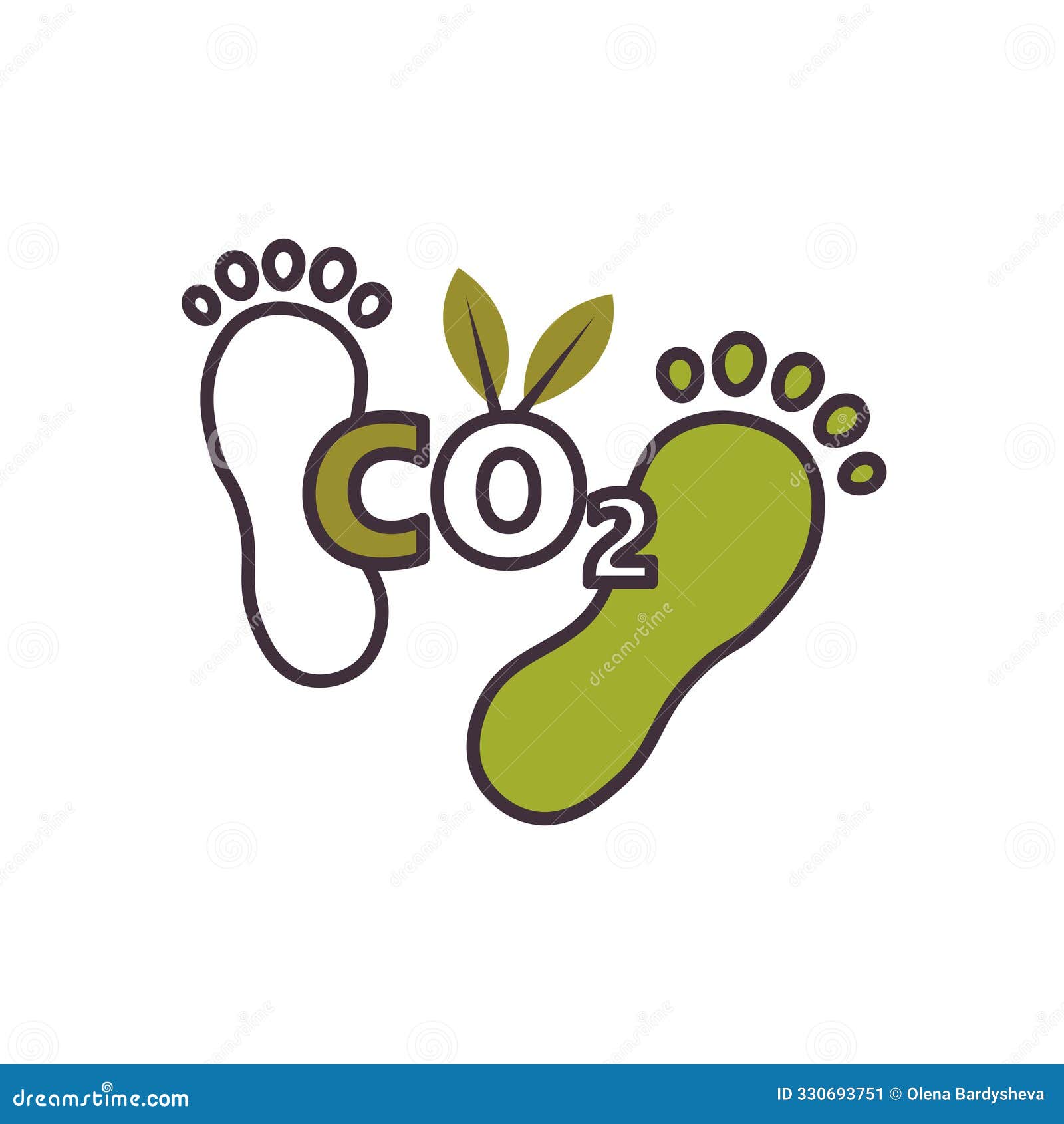 Carbon Footprint C02 Symbol Icon. Stock Vector - Illustration of ...
