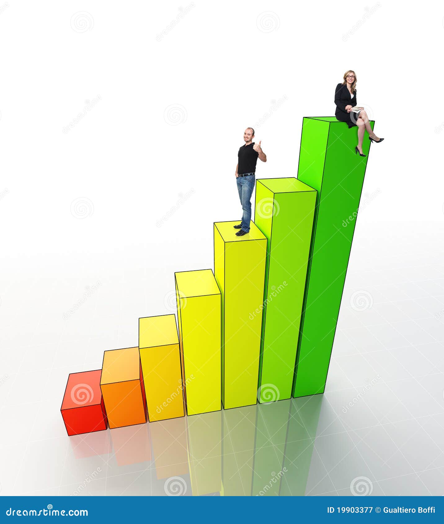 People on 3d graph stock illustration. Illustration of blonde - 19903377