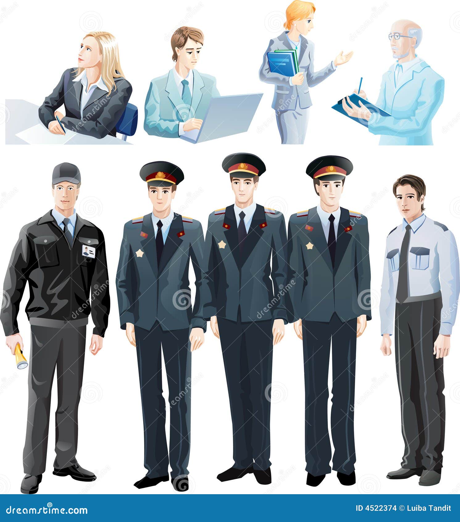 People stock vector. Illustration of security, professor - 4522374