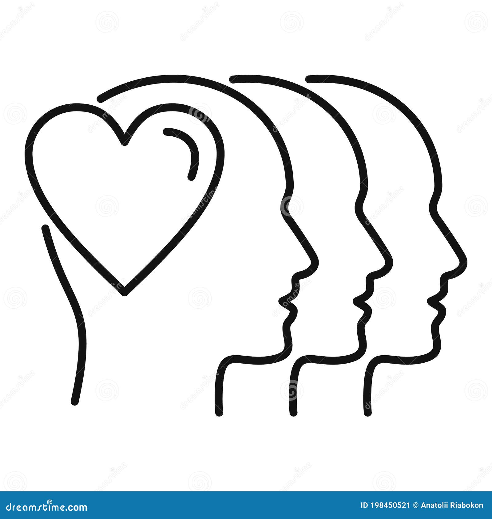 People Affection Icon, Outline Style Stock Vector - Illustration of ...
