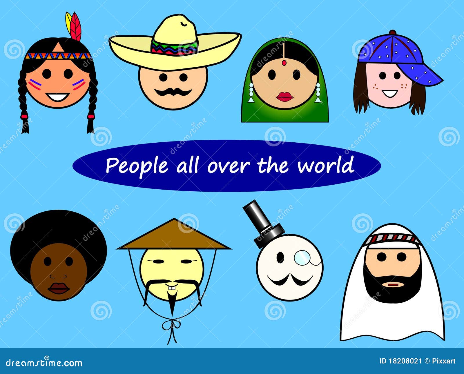 People all over the world stock vector. Illustration of black - 18208021