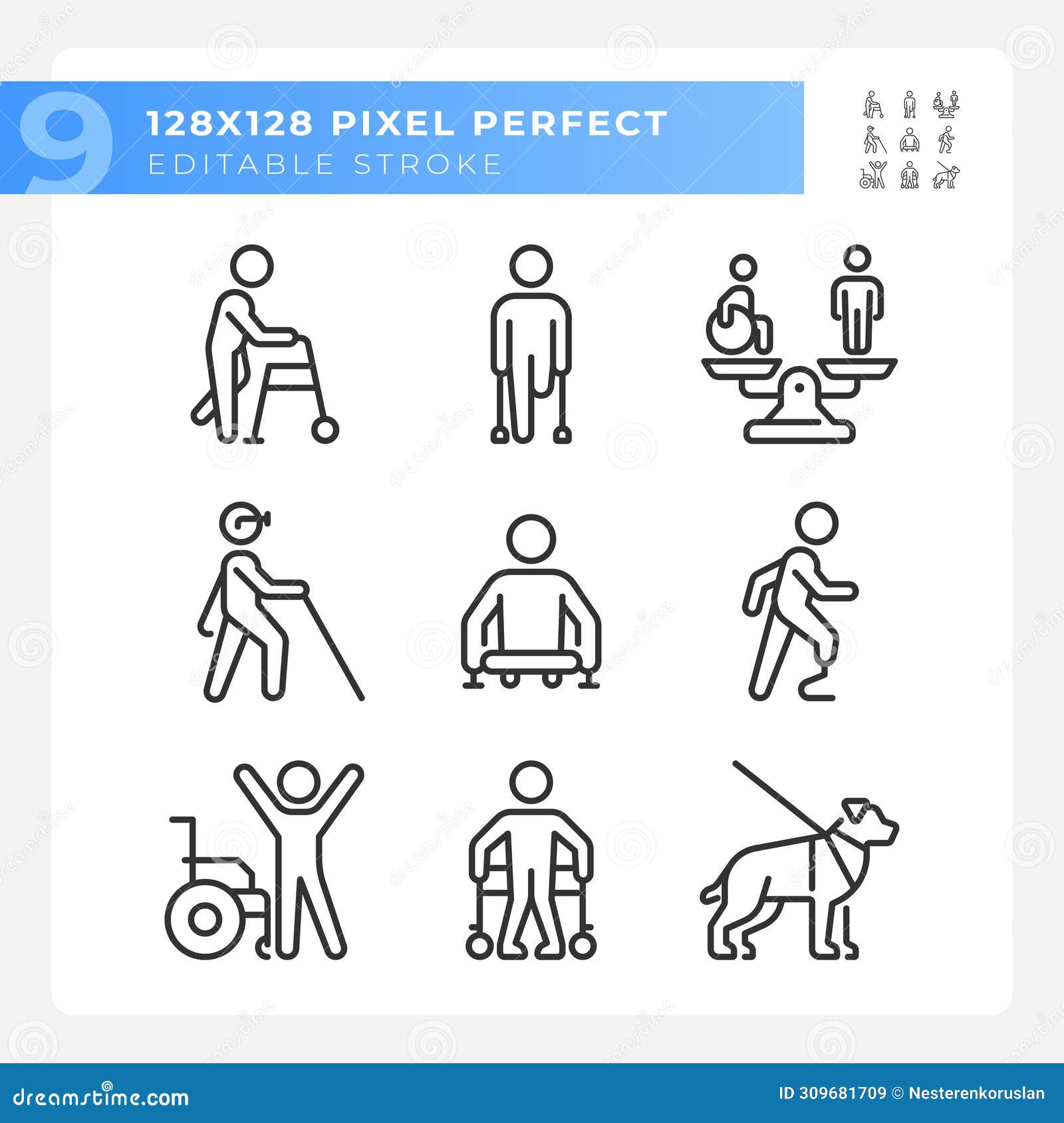 Leg Amputation Linear Icon Vector Illustration | CartoonDealer.com ...