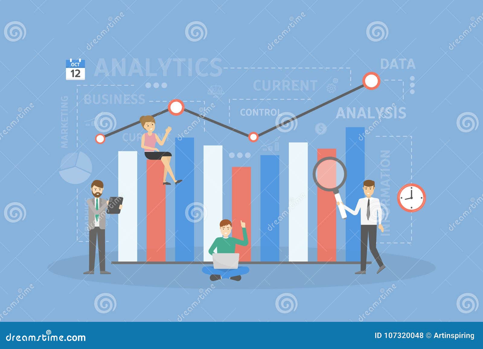 People on analytics. stock vector. Illustration of business - 107320048