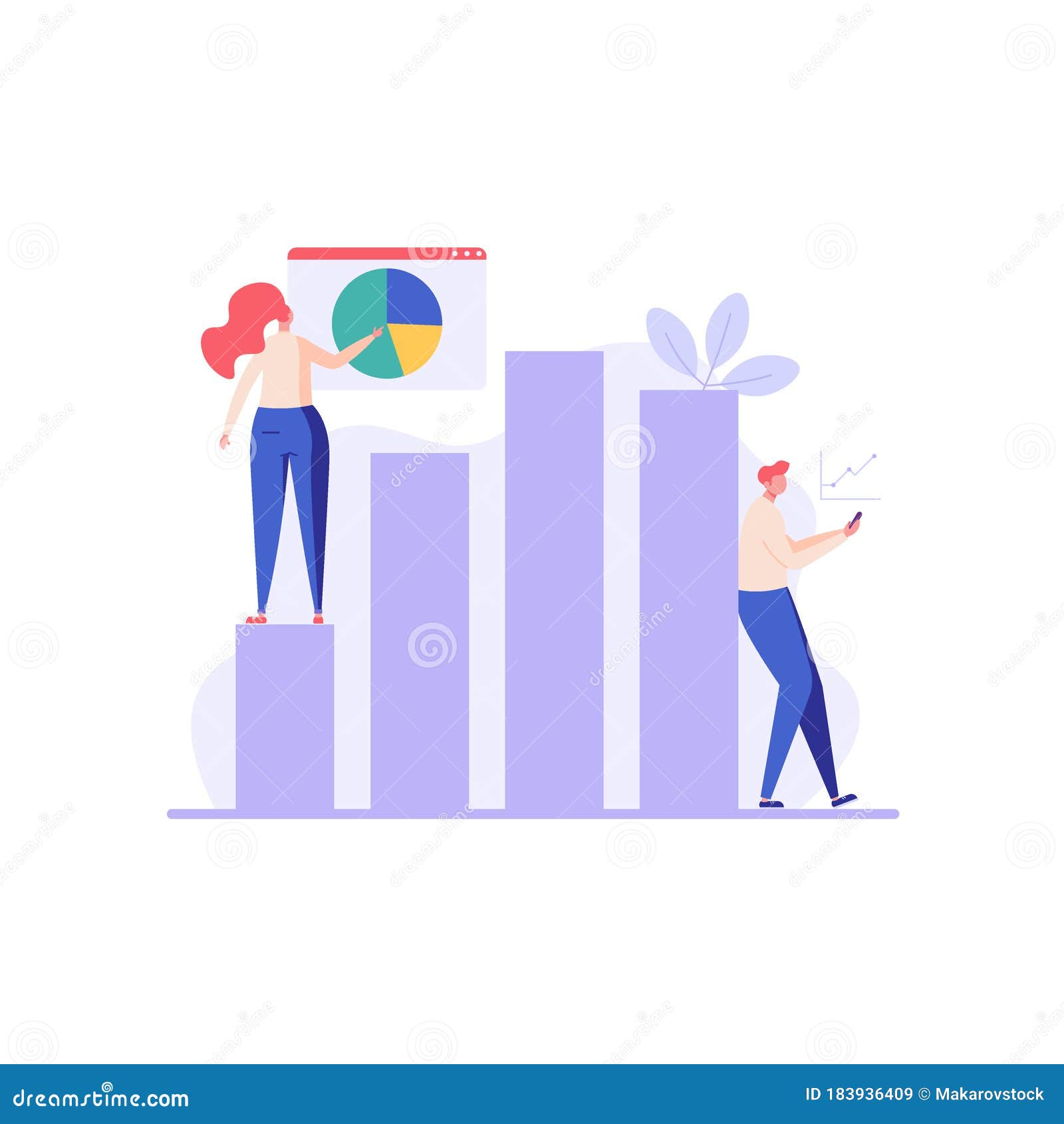 People Analyze Data on a Chart. Business Analysis Stock Vector ...