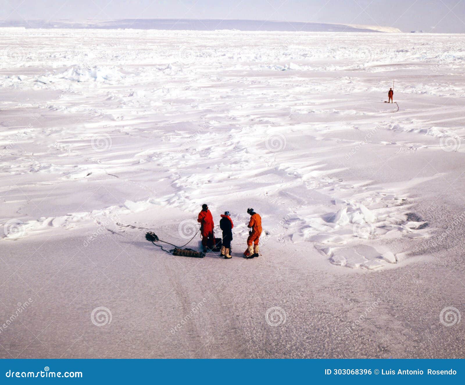 3 People in Antartic Working in Iceberg Stock Photo - Image of ...