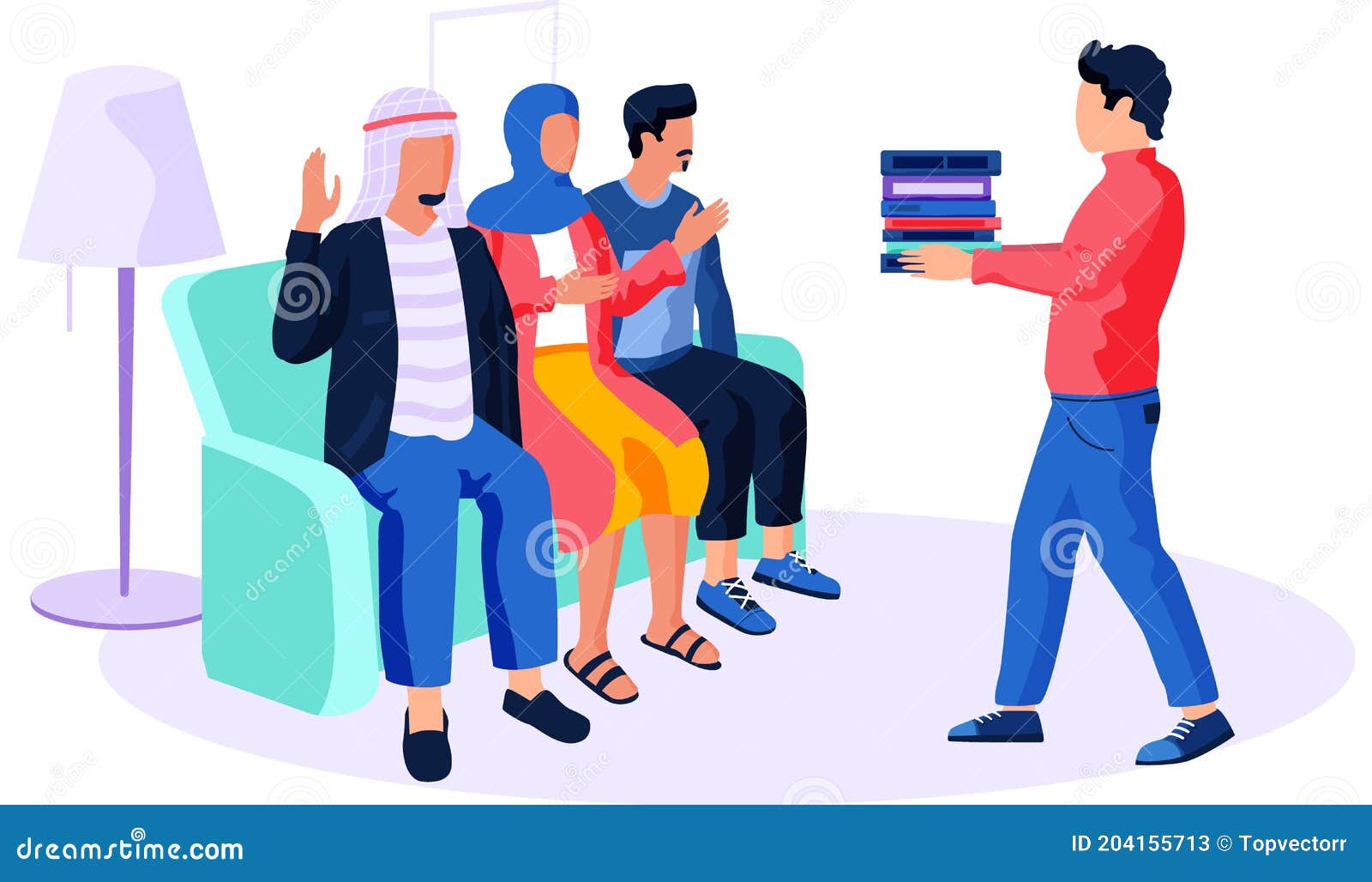 People of Arab Nationality Give Interviews in the Studio. Man is ... People of Arab Nationality Give Interviews in the Studio. Man is ...