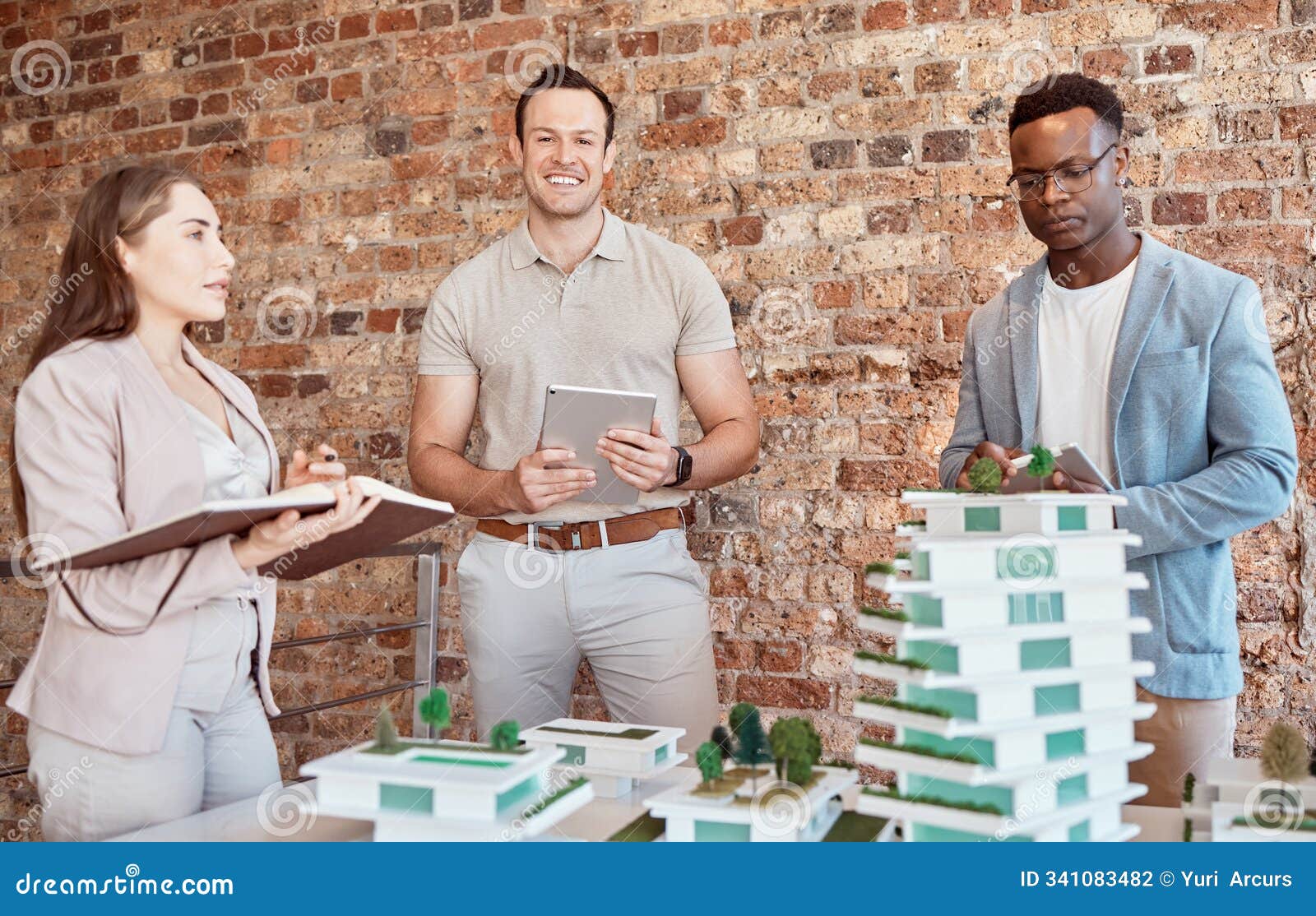 People, Architect and Building Design in Office with Blueprint ...