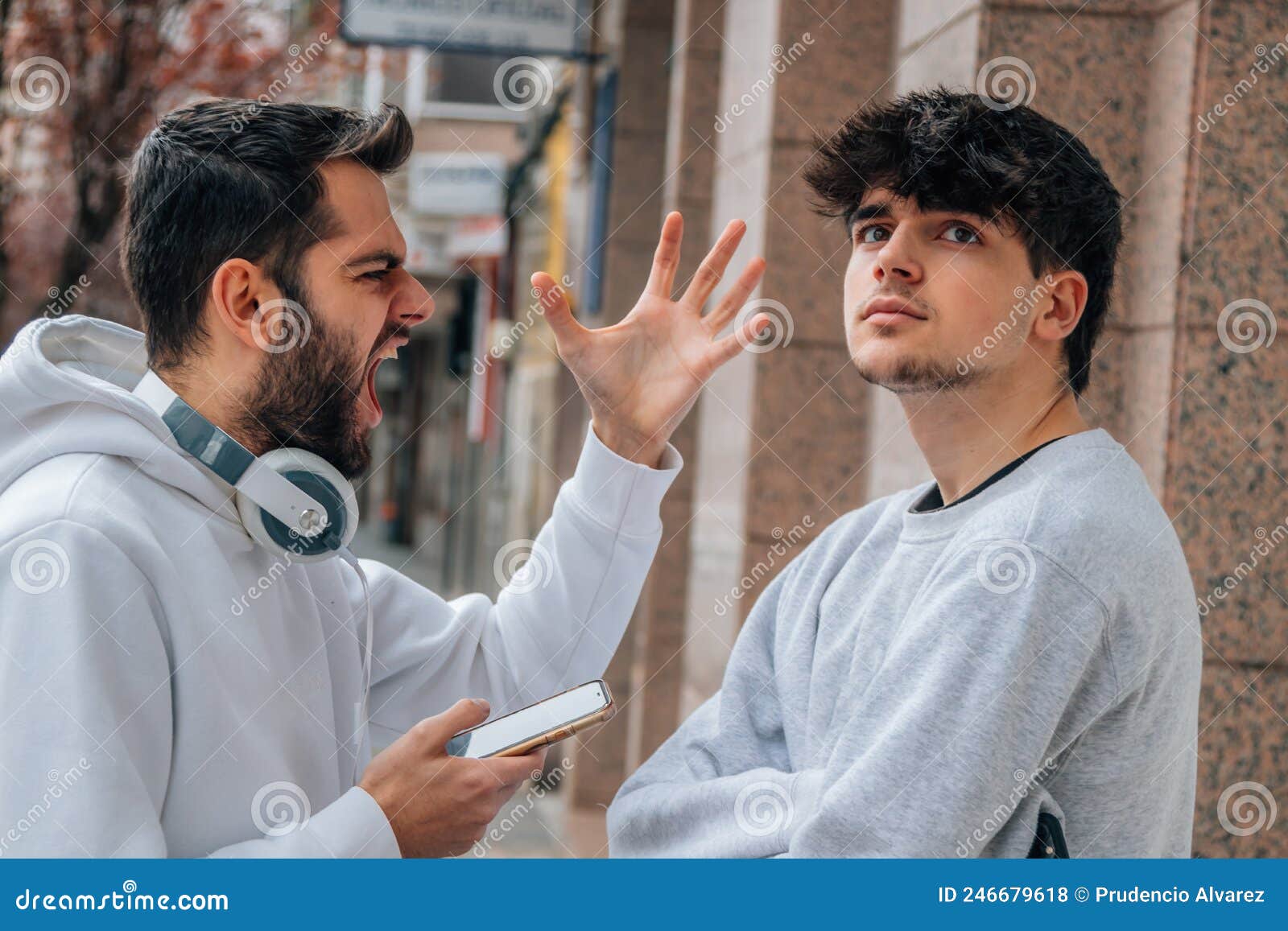 People Arguing in the Street Outdoors Stock Photo - Image of male ...