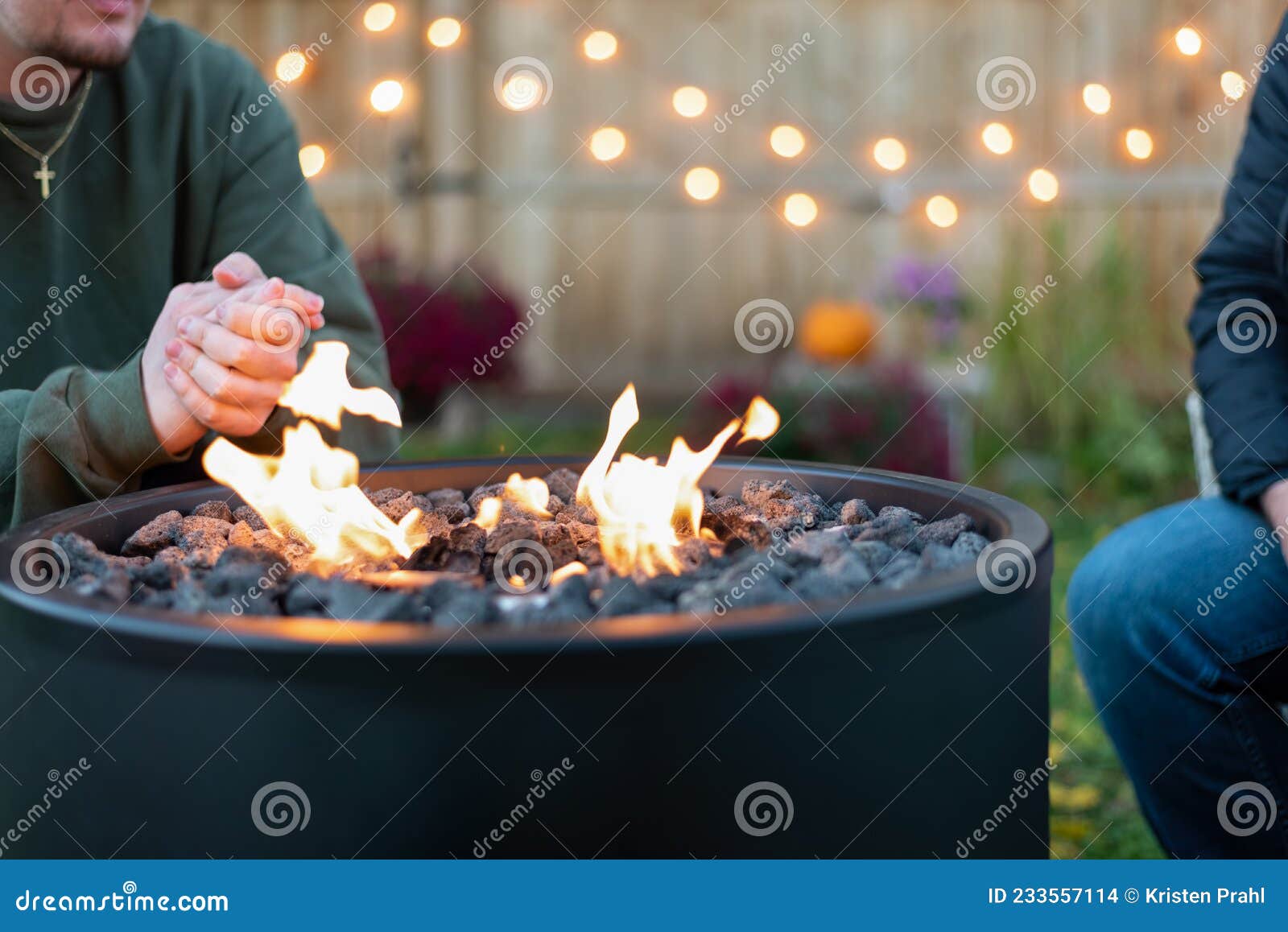People Around a Backyard Fire Pit Stock Photo - Image of activity ...