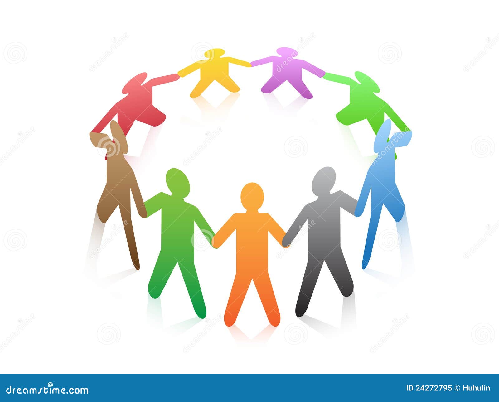 People around a circle stock vector. Illustration of hand - 24272795