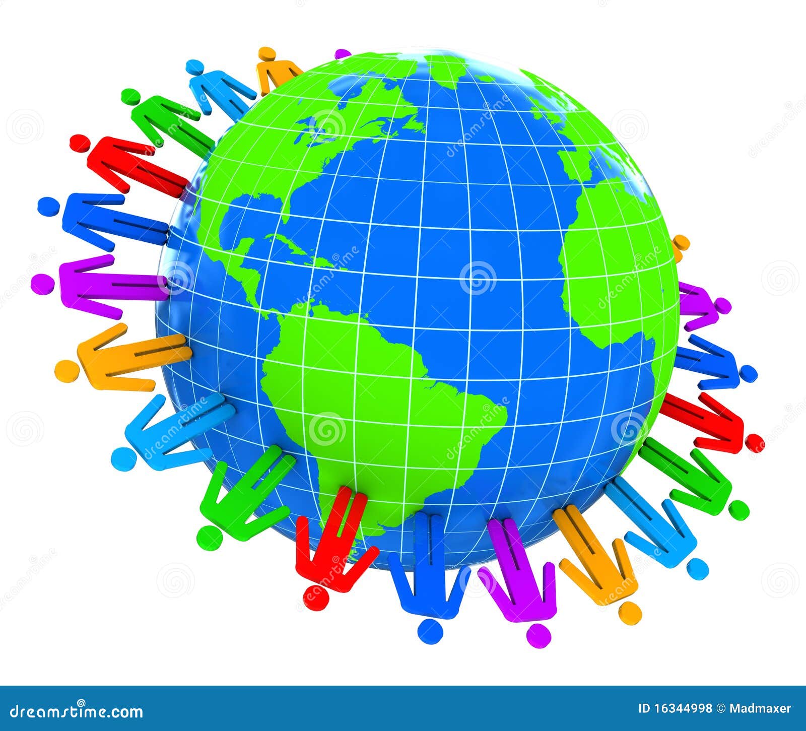 People around earth stock illustration. Illustration of cooperation ...