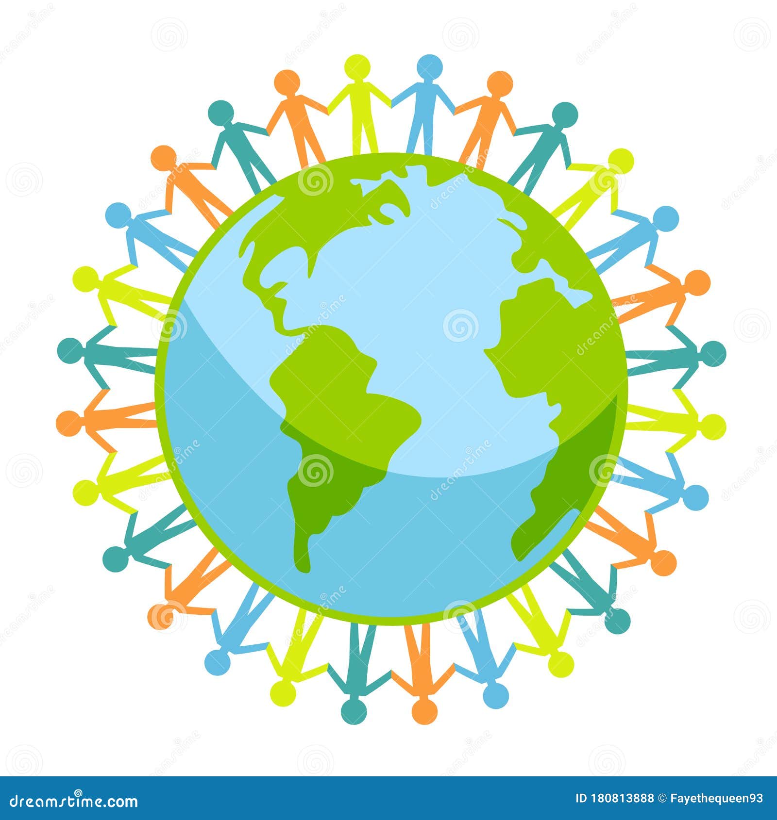 People Around Earth Icon. Group of People Around Globe Isolated on ...