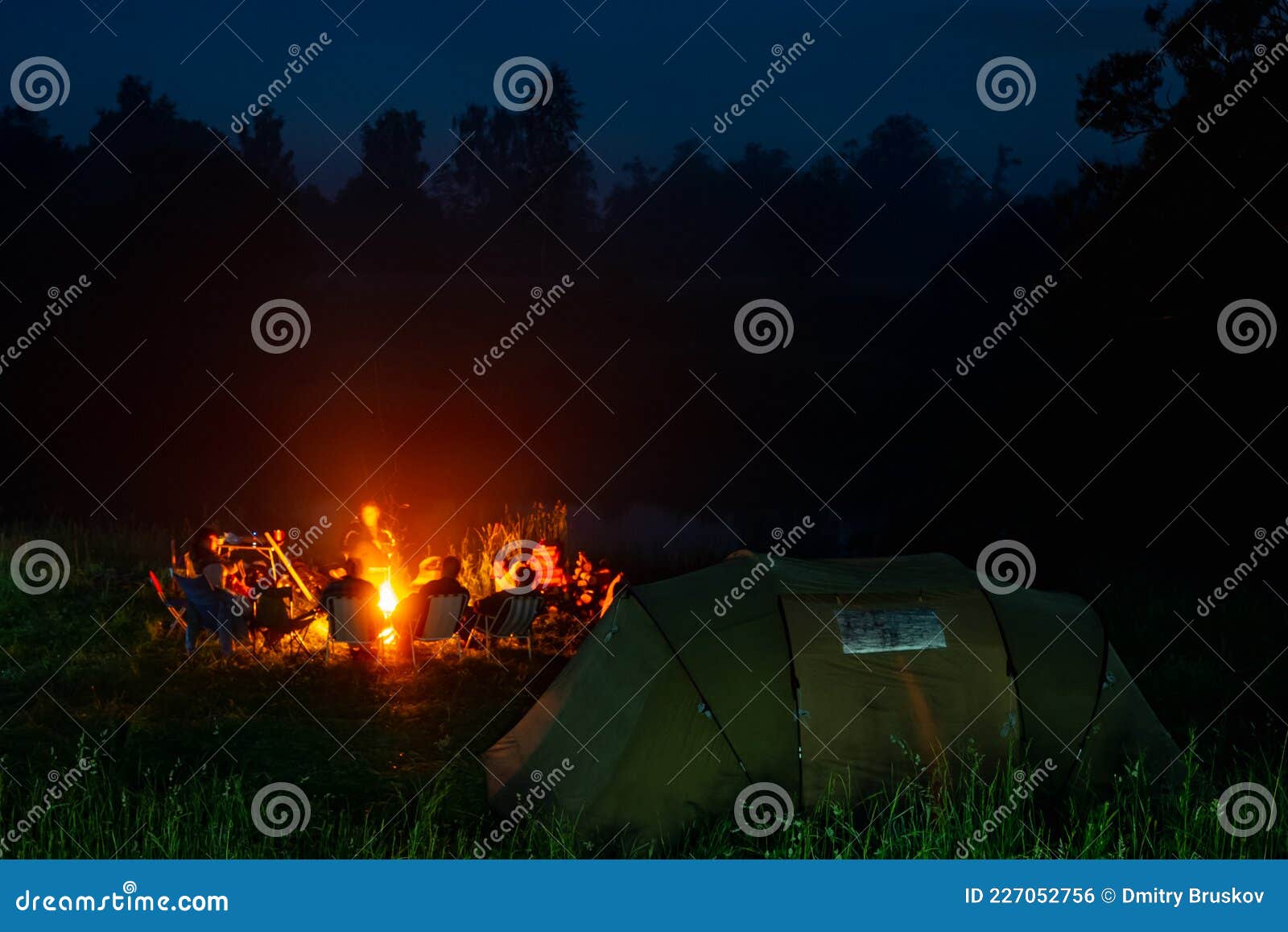 People Around the Fire at Night Stock Photo - Image of evening, heat ...