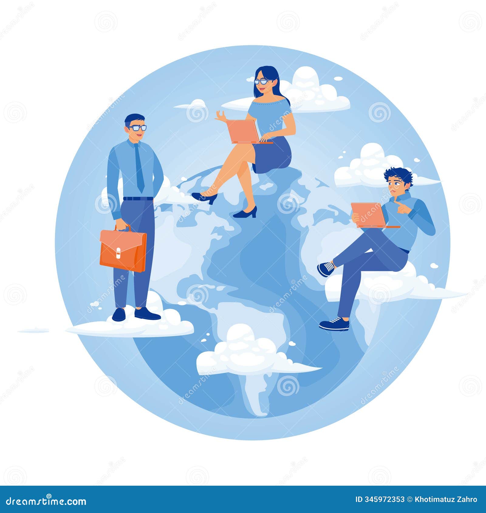 People are Around the Globe with Computers. Work from Anywhere in the ...