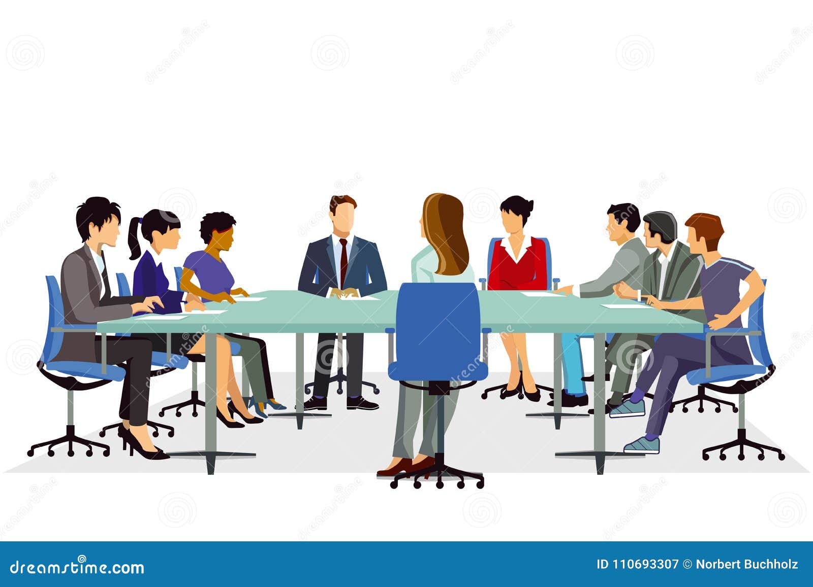 People Around Meeting Table Stock Vector - Illustration of conference ...