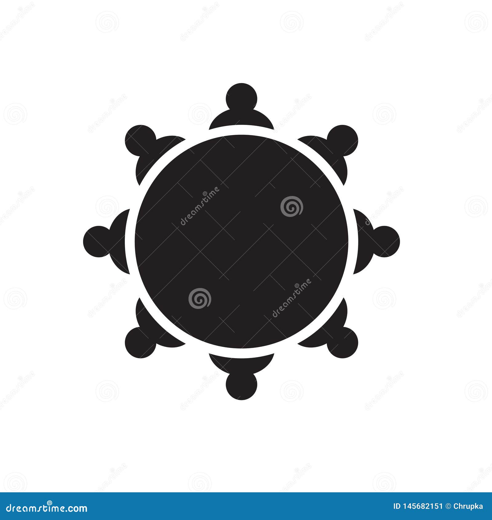 People Around the Round Table Icon Stock Vector - Illustration of seat ...