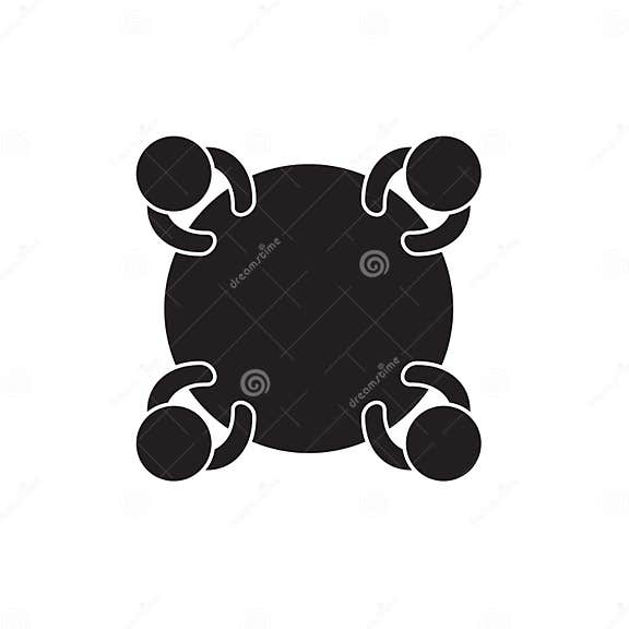People Around the Round Table Icon Stock Vector - Illustration of round ...