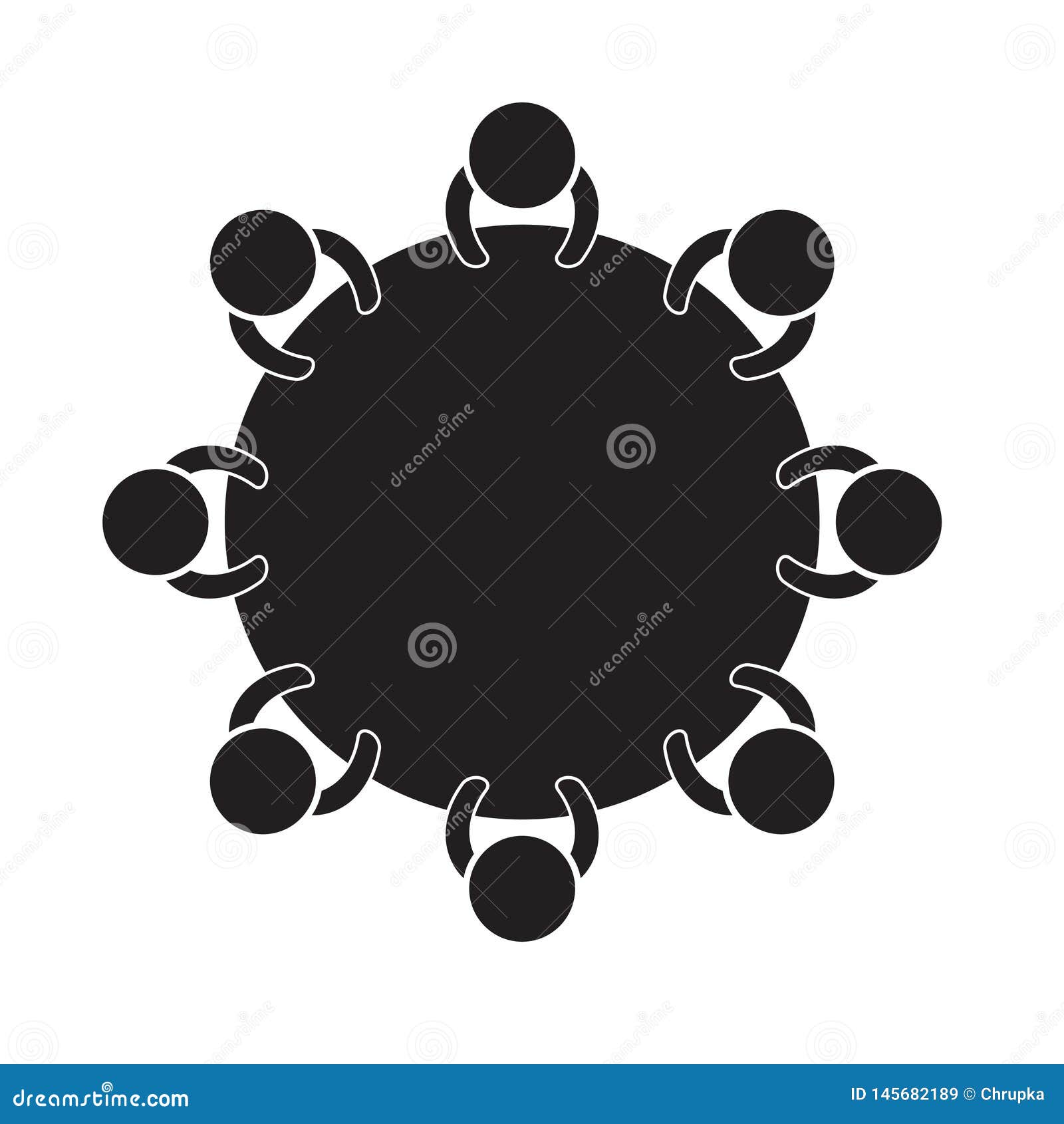 People Around the Round Table Icon Stock Vector - Illustration of ...