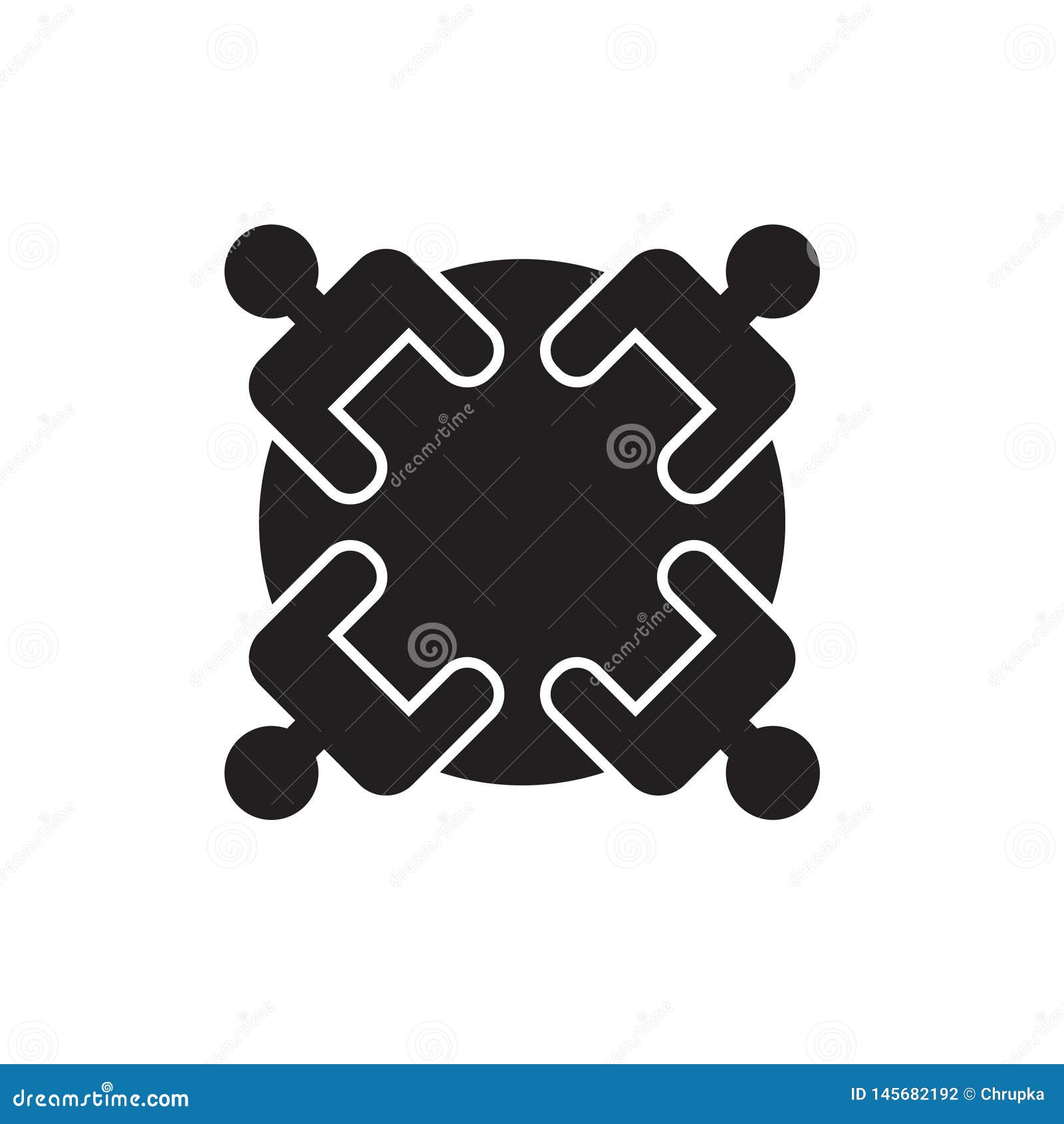 People Around the Round Table Icon Stock Vector - Illustration of empty ...