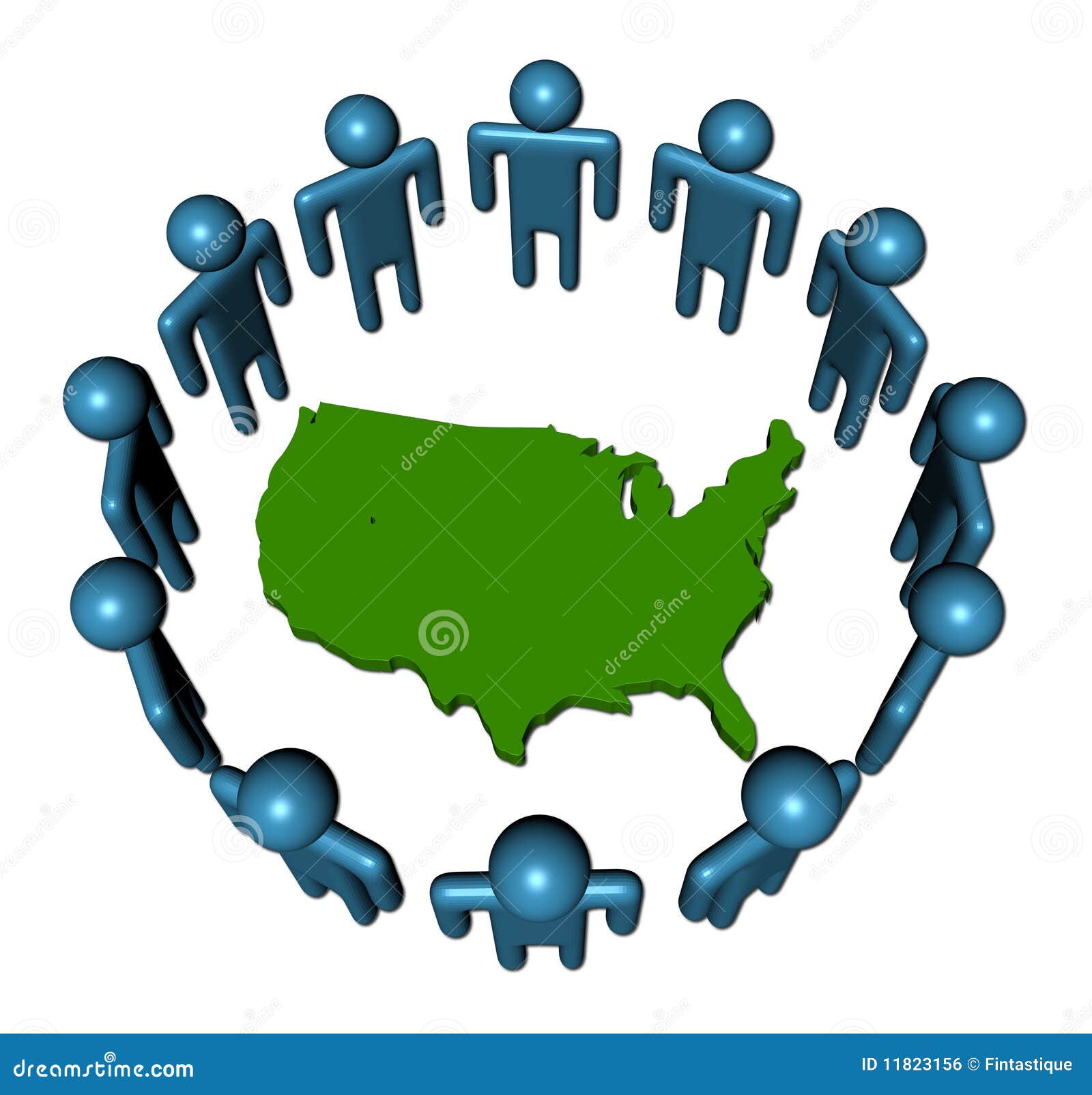 People around USA map stock illustration. Illustration of american ...