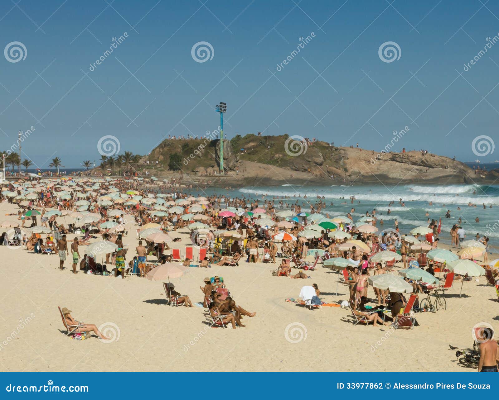 People on Arpoador Beach during the Summer- Rio De Janeiro Editorial ...