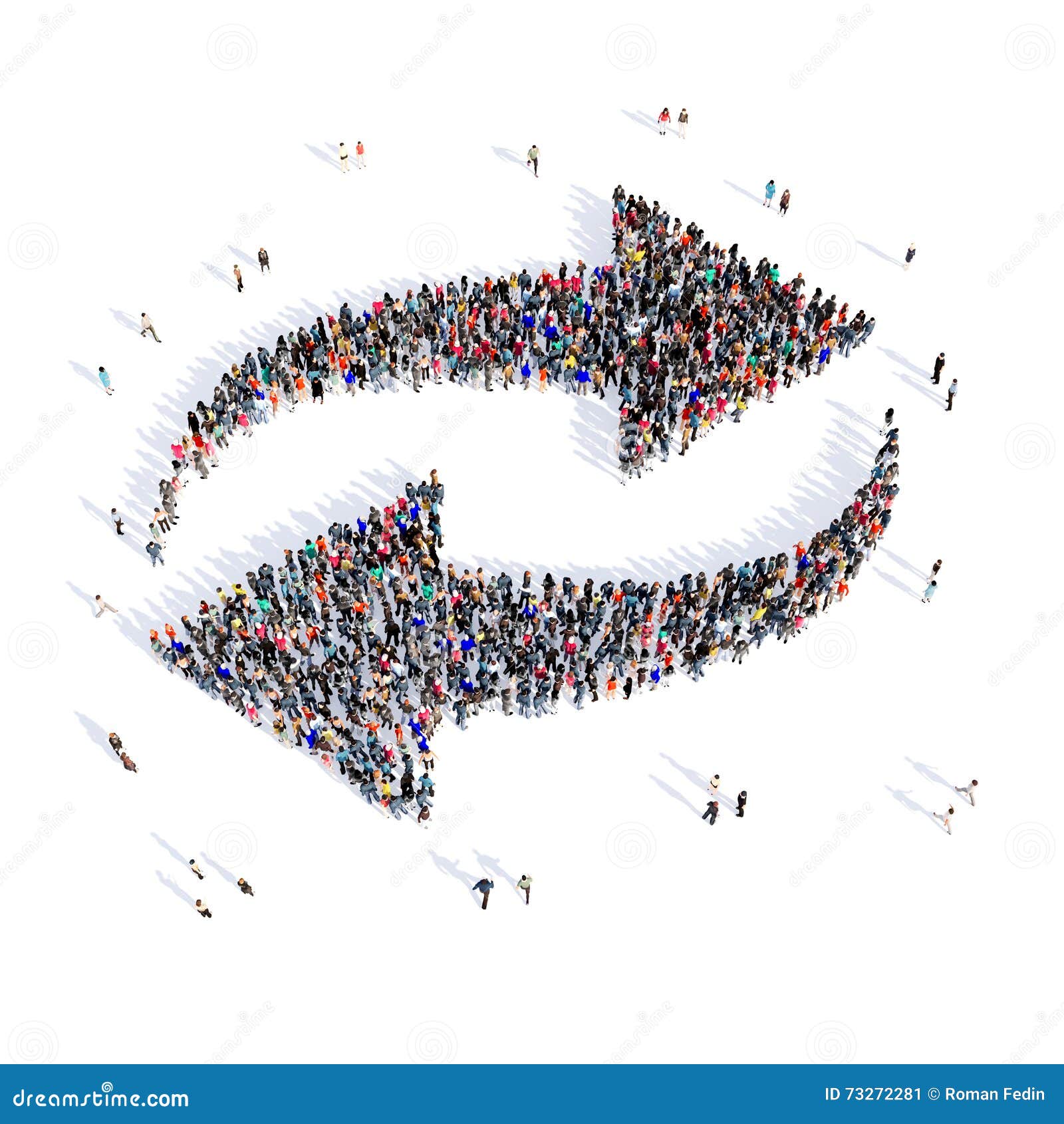 People arrow direction 3d stock illustration. Illustration of isolated ...