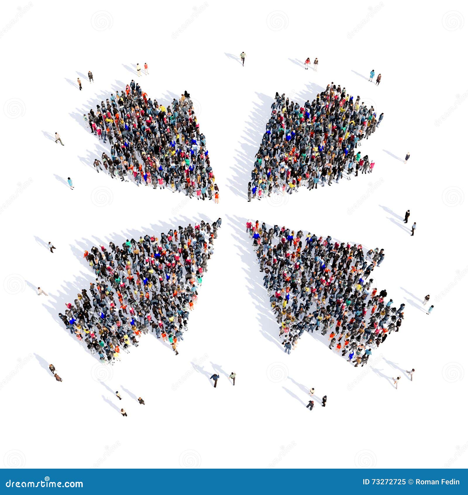 People arrow direction 3d stock illustration. Illustration of people ...